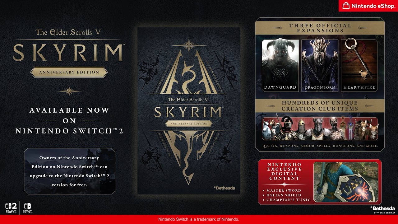 The Elder Scrolls 5 Skyrim Anniversary Edition official Nintendo Switch ...