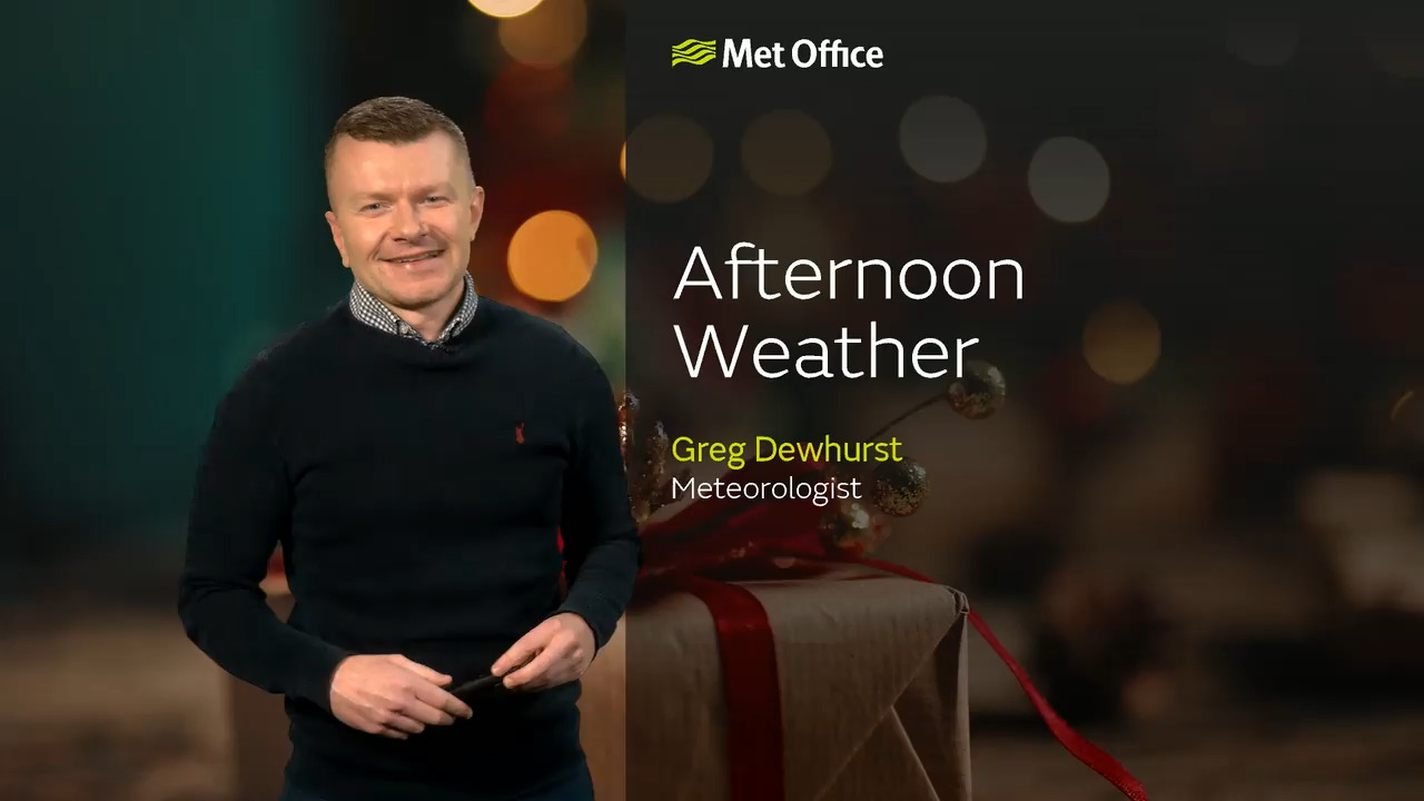 Met Office Sunday afternoon weather forecast 28/12/2025