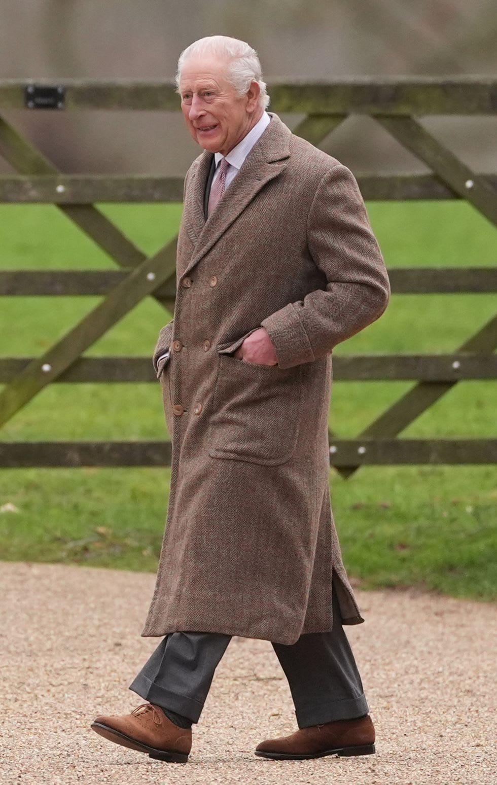 King makes his first public appearance since Christmas Day alongside ...