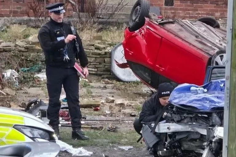 Bradford 'high speed crash' sees one car flipped on its roof leaving ...
