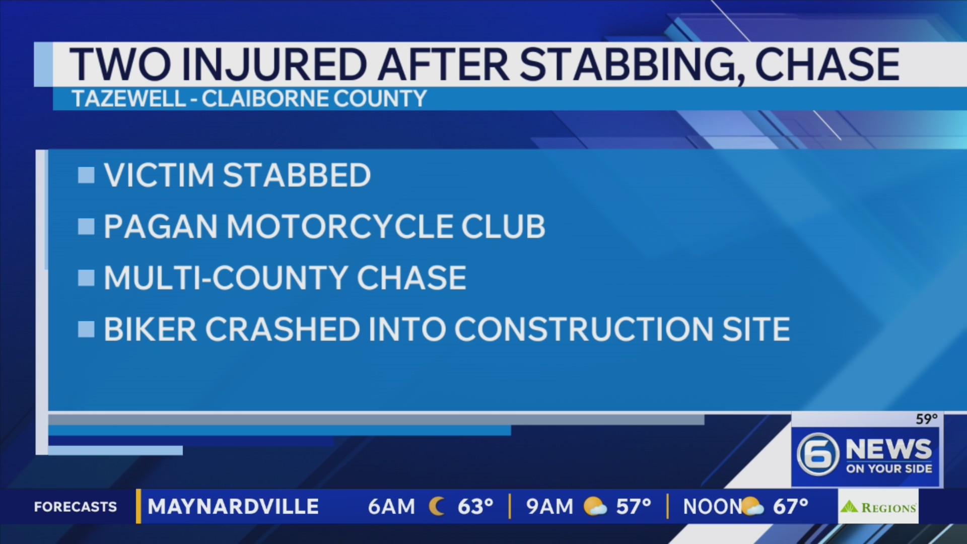 Police: Pagan's Motorcycle Club members flee after stabbing in Tazewell