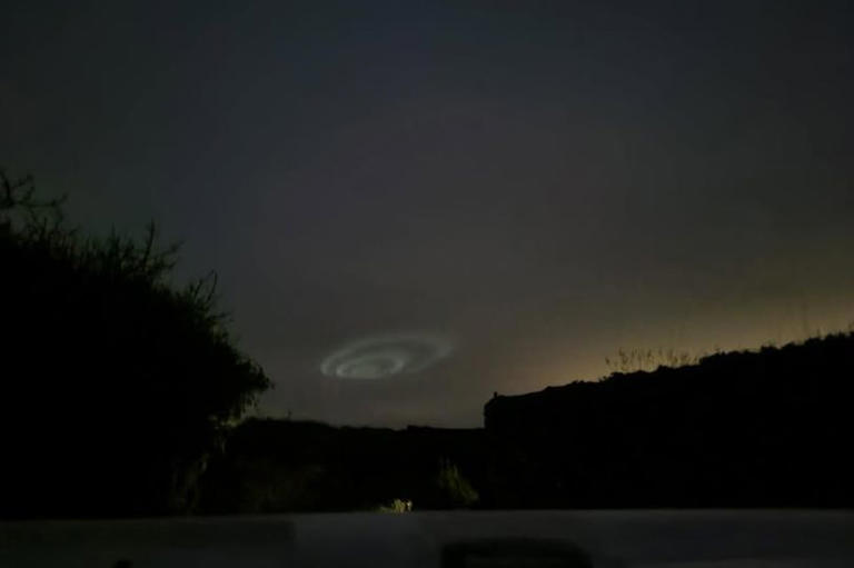 Mysterious night sky spiralling lights off A30 caught on video