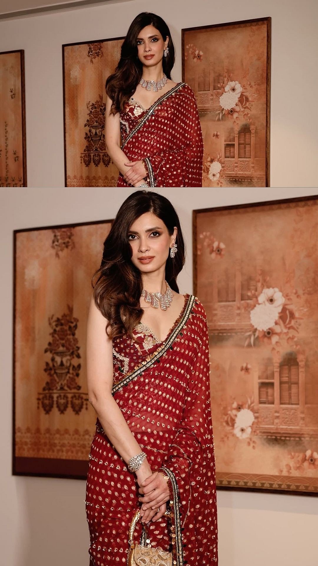 Diana Penty looks royal in ₹95,000 sindoori red Banarasi saree, carries ...