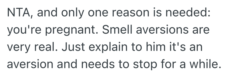 Pregnant woman is nauseated by husband’s smelly breakfast routine, but ...