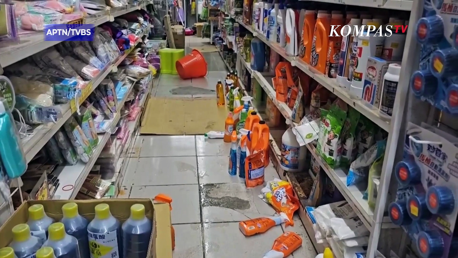 Detik-detik gempa magnitudo 6,6 guncang Taiwan