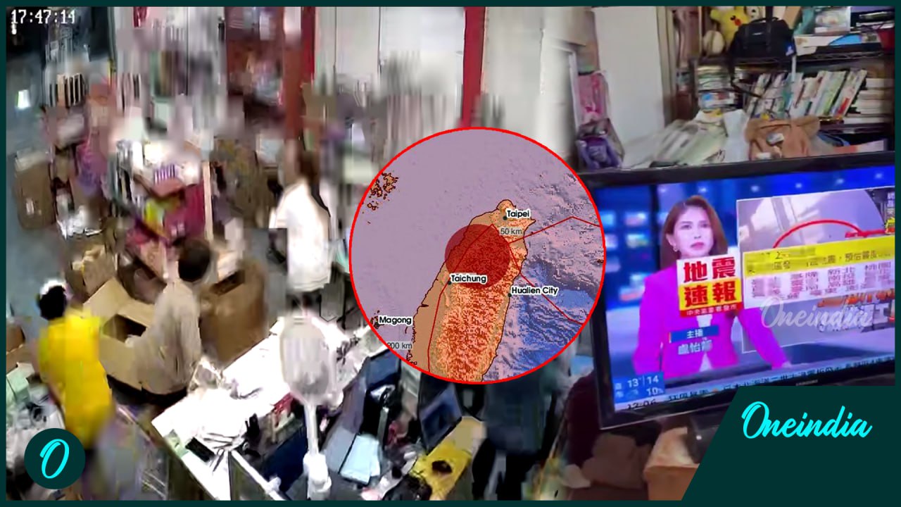 Chilling moment 7.0 magnitude quake shakes Taipei, people run