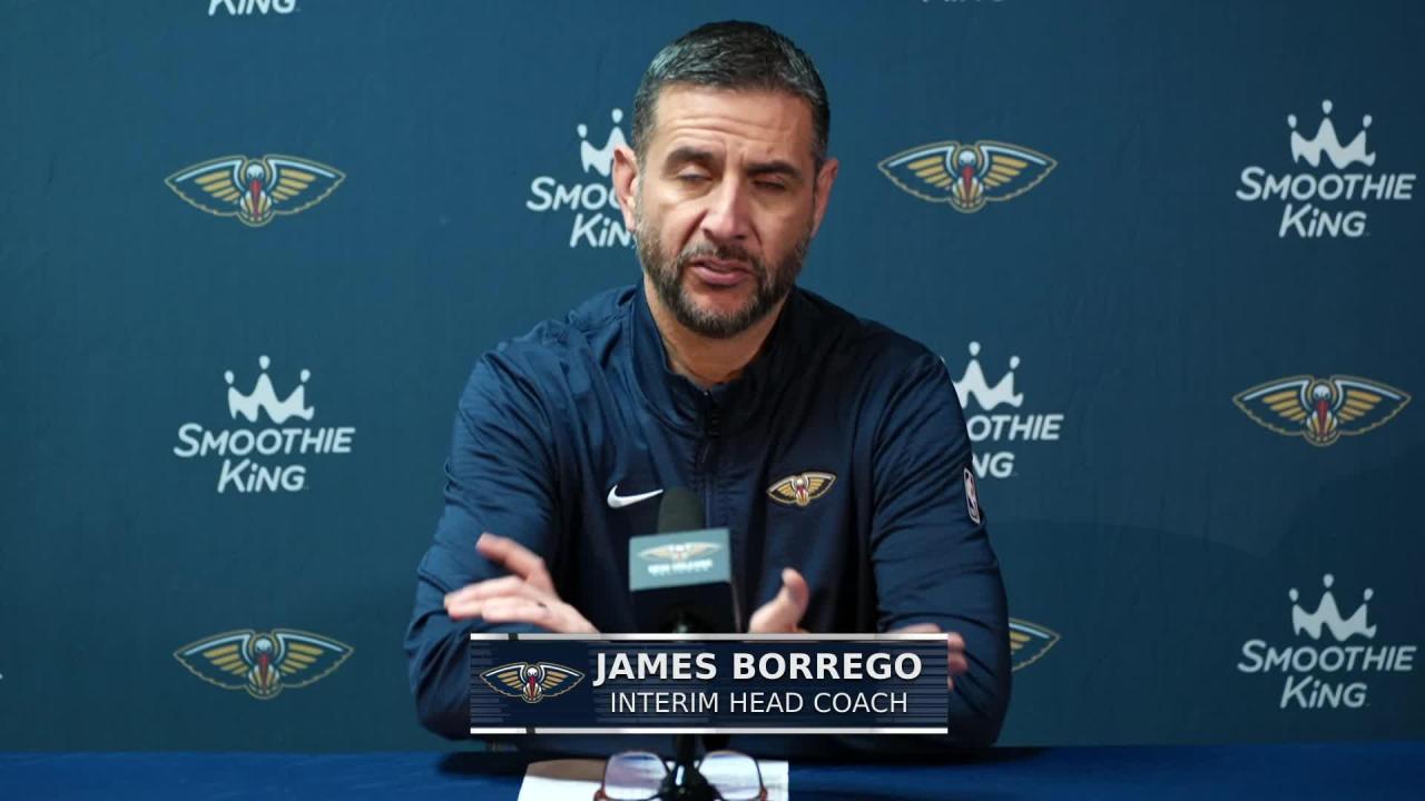 PHX 123, NOP 114: Pelicans coach James Borrego postgame media availability