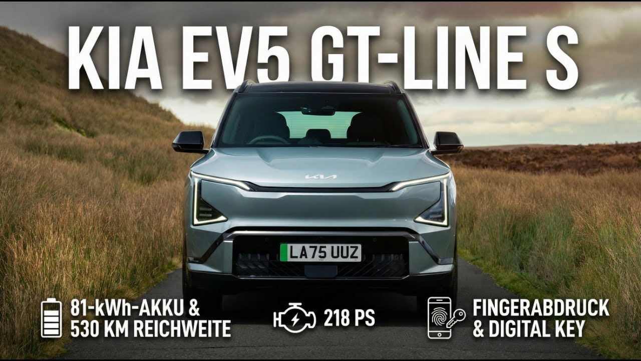 Kia EV5 GT-Line S: 218 PS, 165 km/h, Fingerabdruck & Digital Key