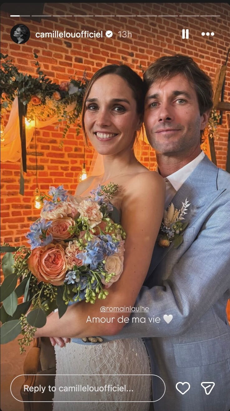 Camille Lou sublime mariée, l'actrice dévoile d'adorables clichés de ...