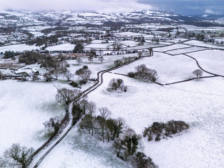 Met Office map shows snow and ice warnings covering UK as schools close