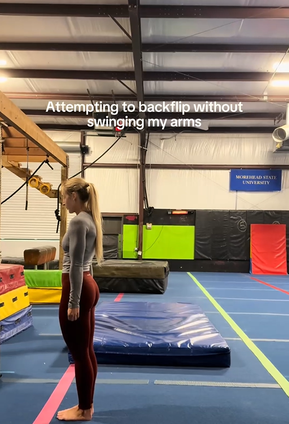 Backflip without swinging arms | Impressive gymnastics trick