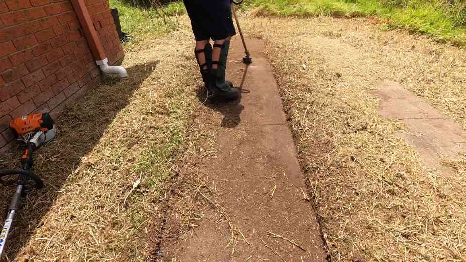 Gave her a driveway for Christmas! Mowing tall grass