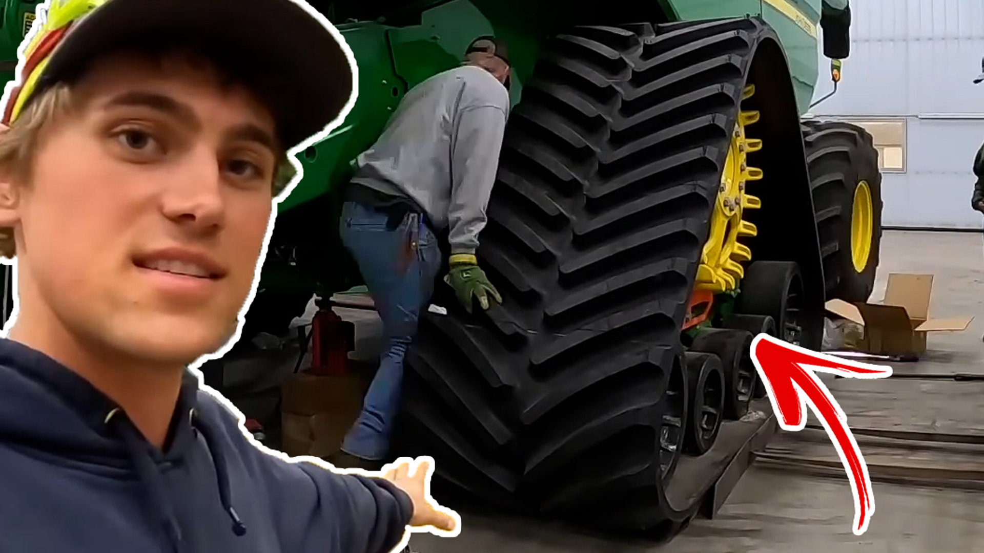 Installing new tracks on the S790 combine