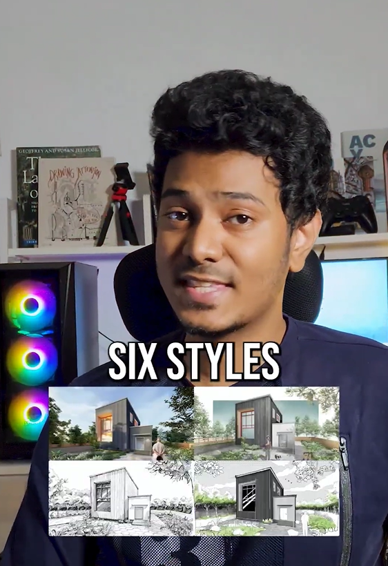 One architecture project rendered in 6 stunning styles