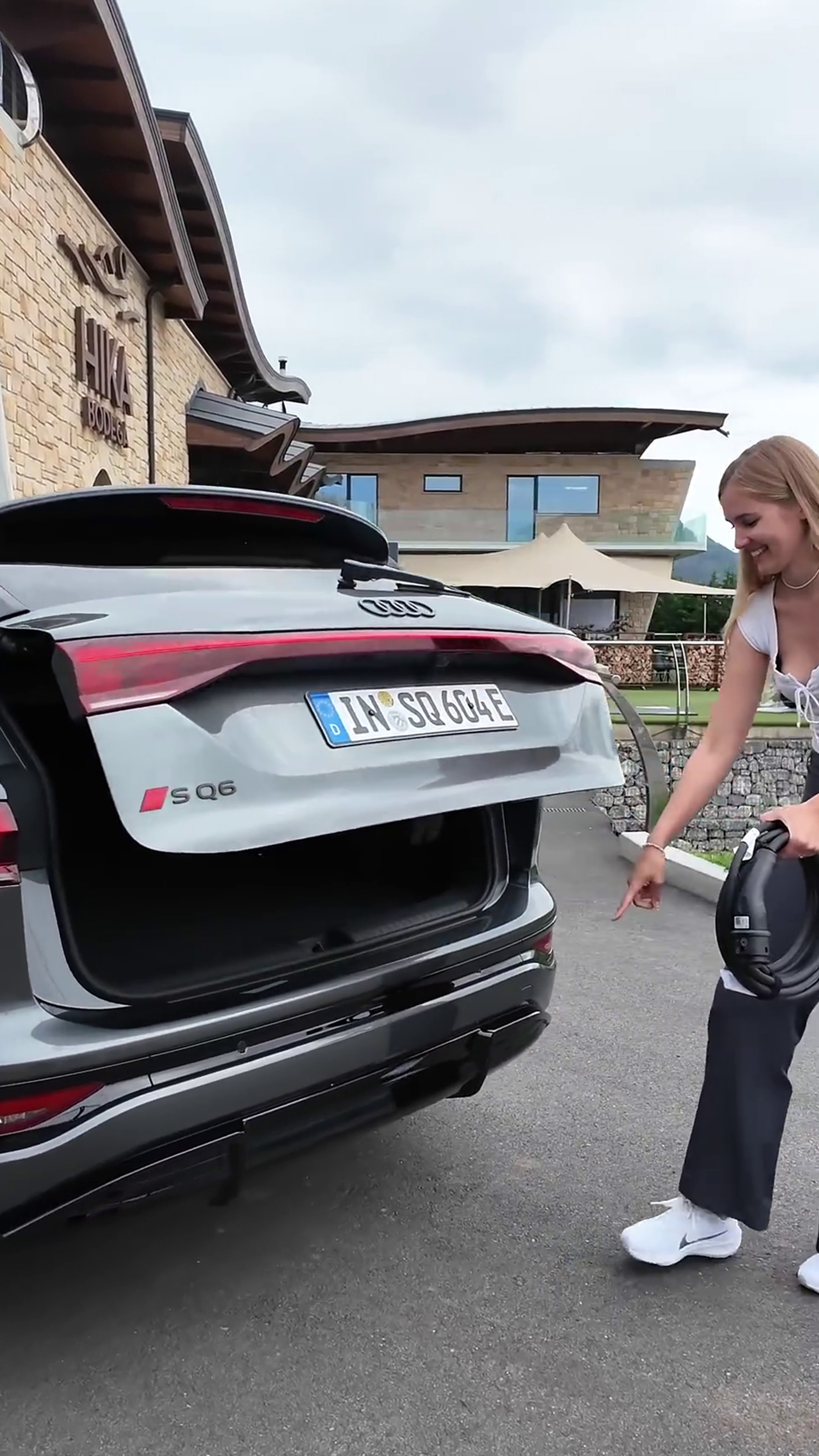 Inside the Audi SQ6 e-tron trunk