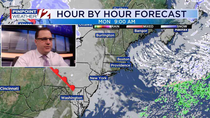 WPRI 12 Weather Now 1/5/25: Incr. Clouds Today, Snow and Frz Rain Tonight