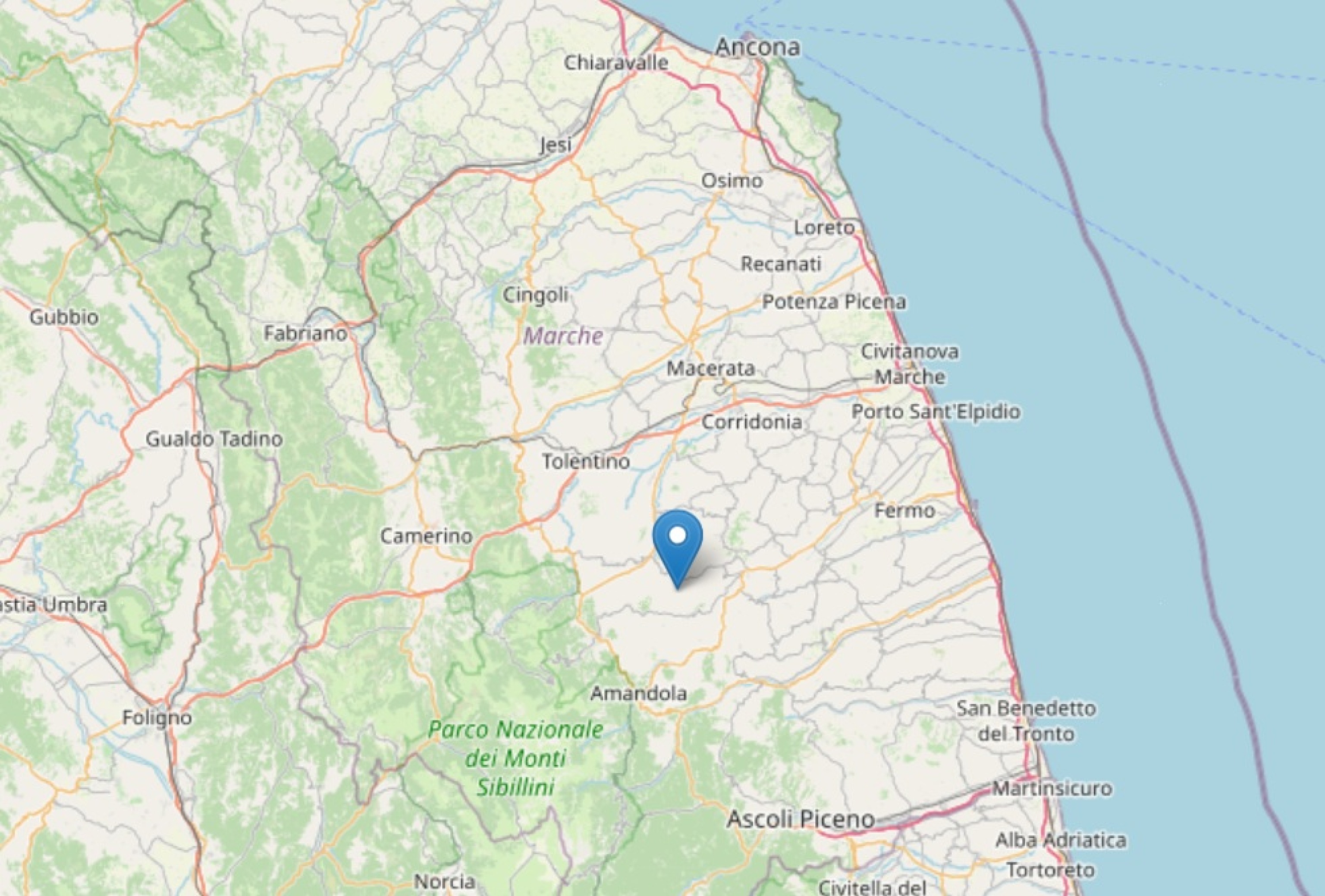 Scia sismica nel Maceratese nella notte, la scossa più forte 3.8