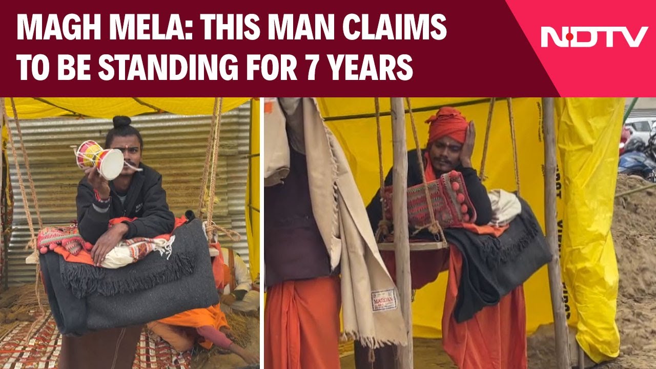 Magh Mela: Young sadhu draws attention for claiming to be standing for ...