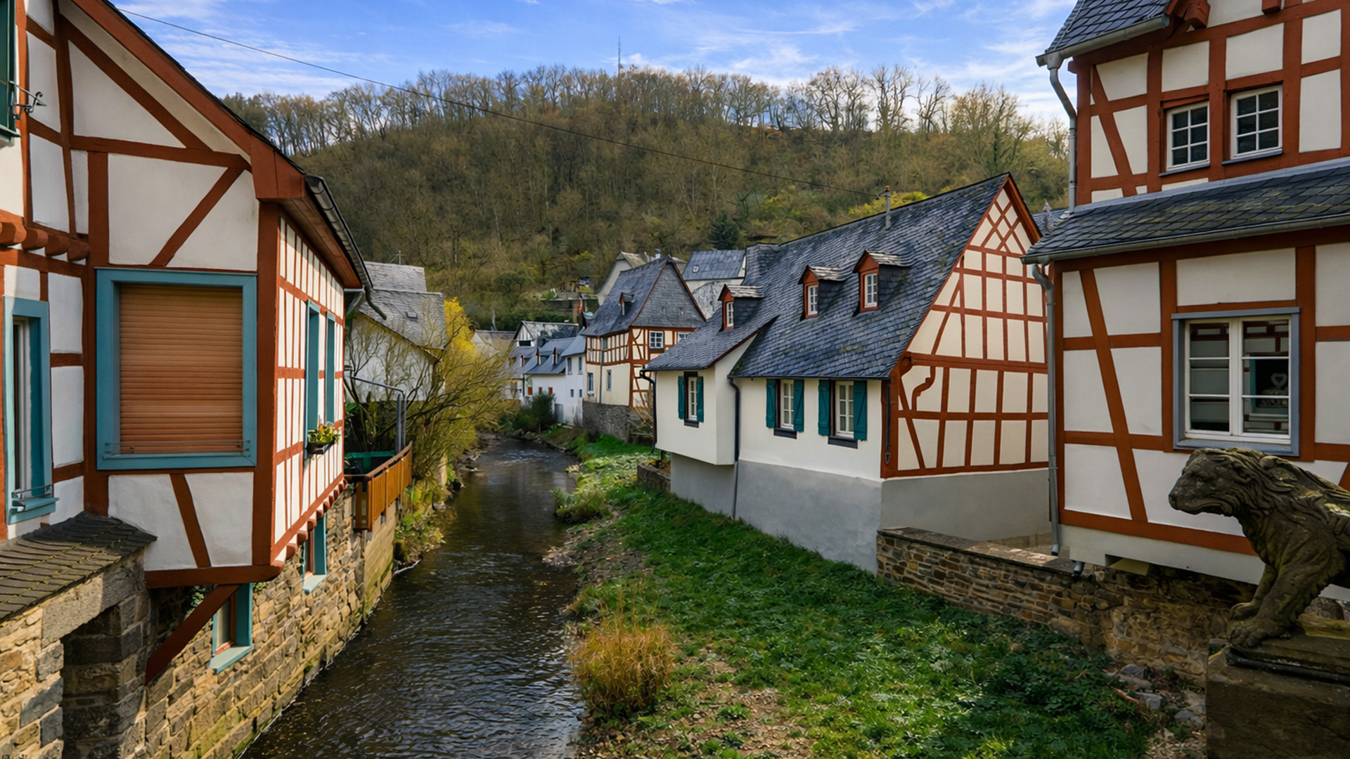 Monreal Germany cozy winter village with castle ruins (4K)