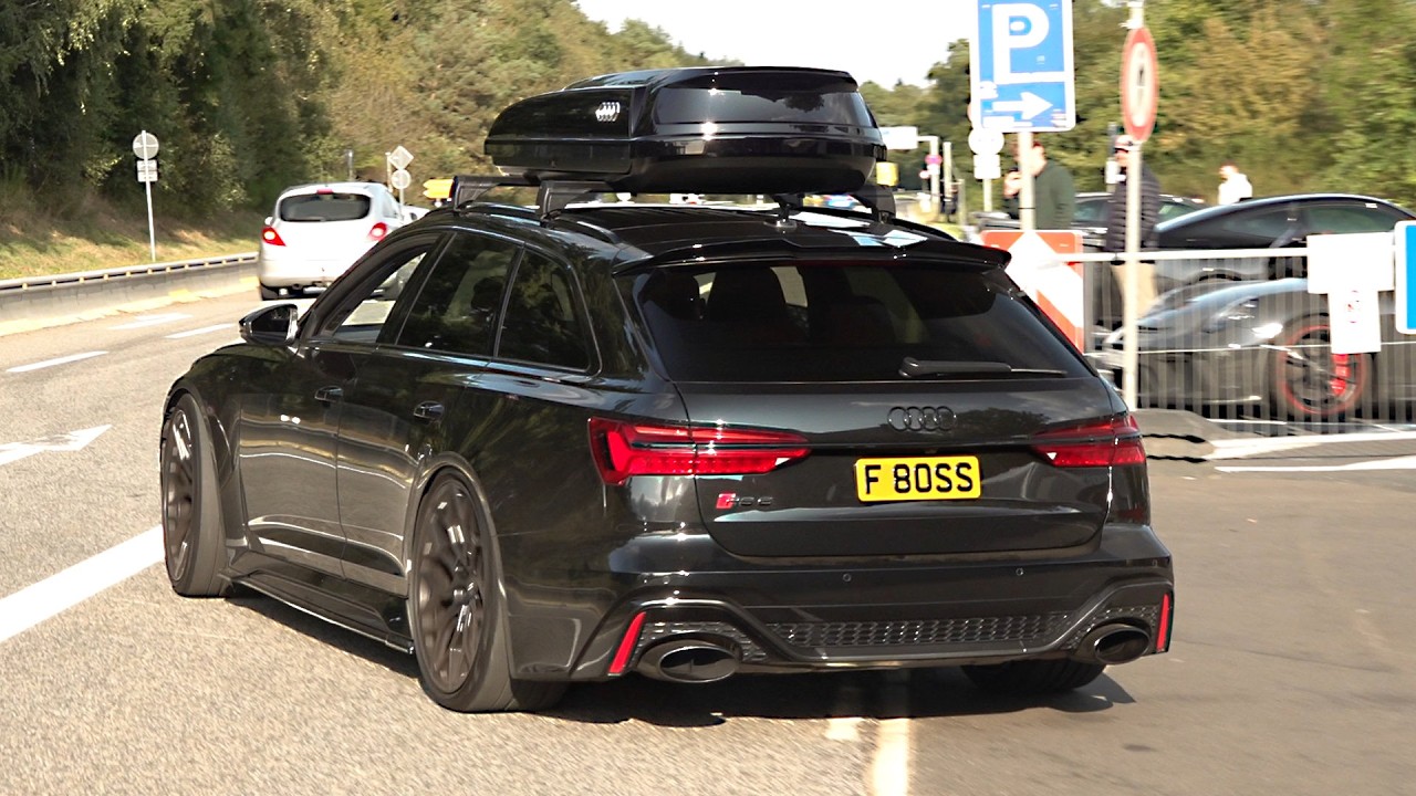 Audi RS6 Avant : conduite urbaine et vue sur l’échappement quadri-sortie