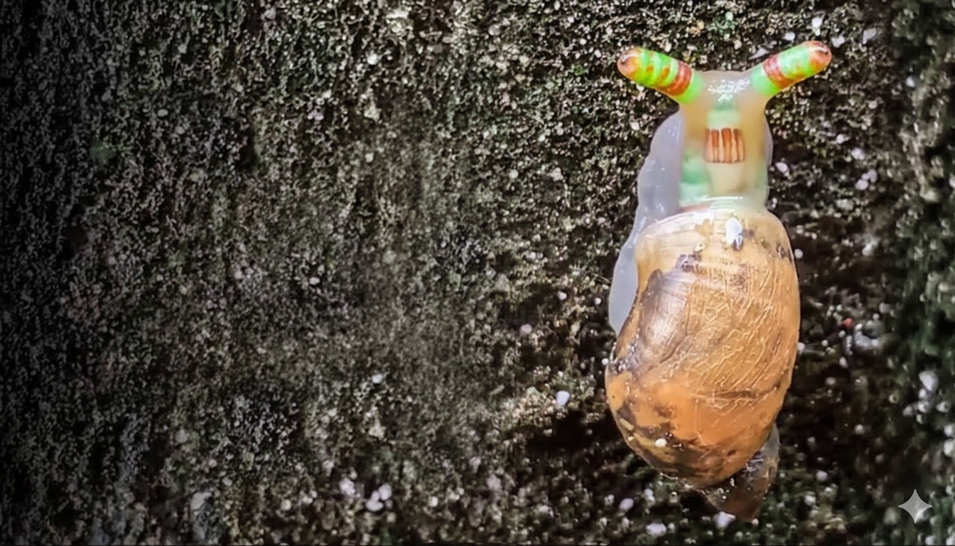 How parasitic worms turn snails into flashing zombie hosts
