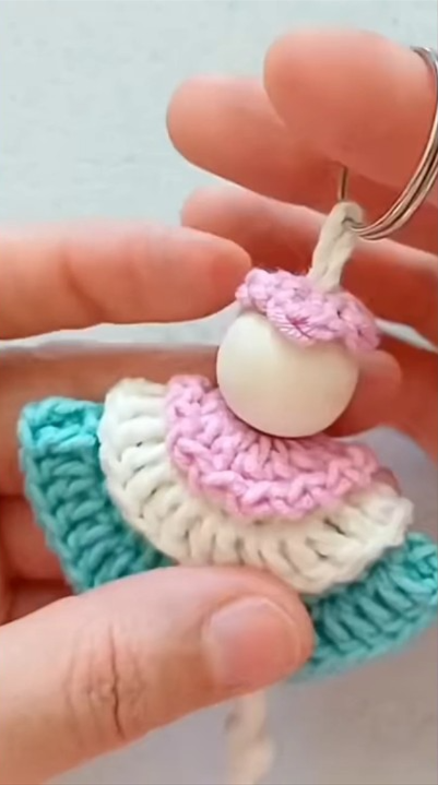 Cute crochet doll keychain