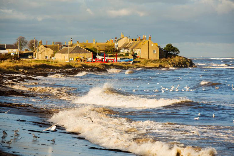 'Enchanted' Northumberland fishing village with blue boats and quaint ...