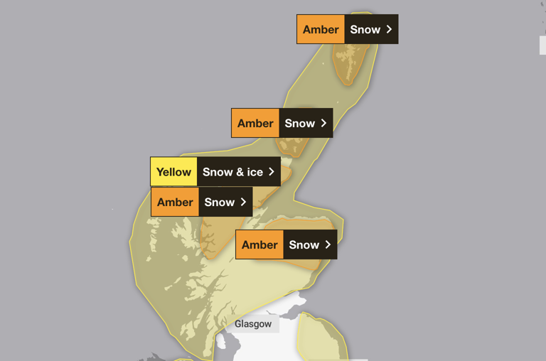 Met Office maps show snow and ice warnings as cold snap hits UK