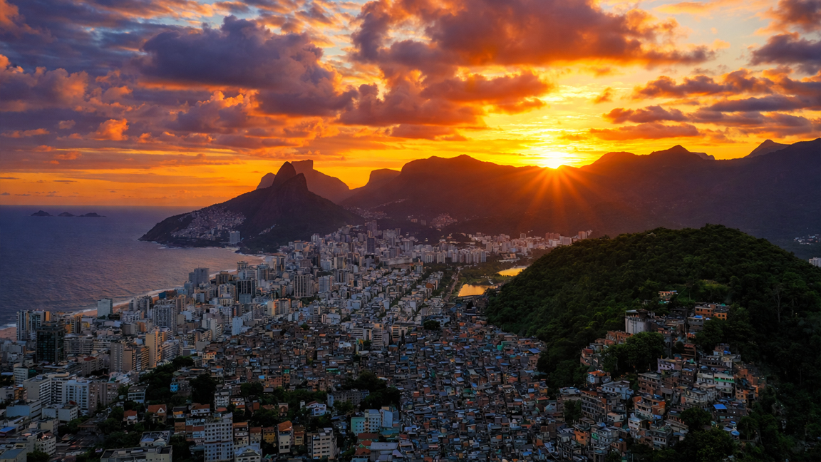 City lights meet sunset in harmony