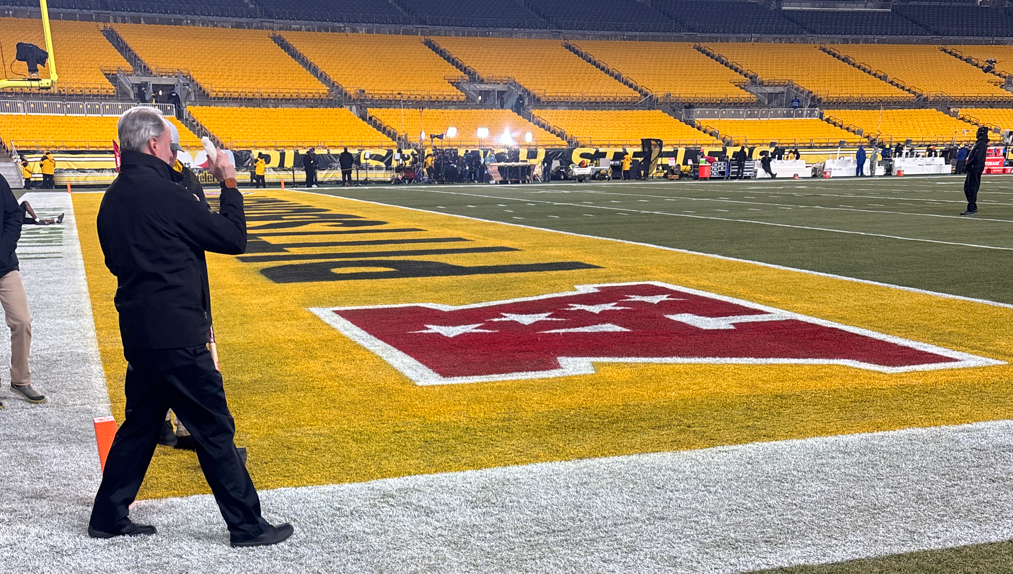 A priest blessed the field before Steelers win against the Ravens