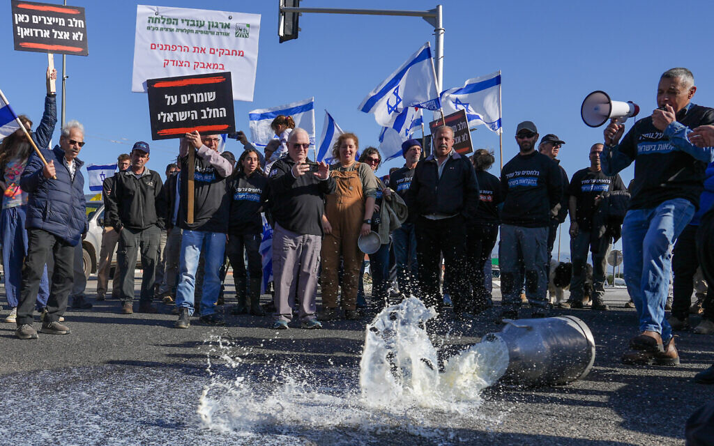 Hundreds of farmers protest 'destructive' dairy reform plan at ...