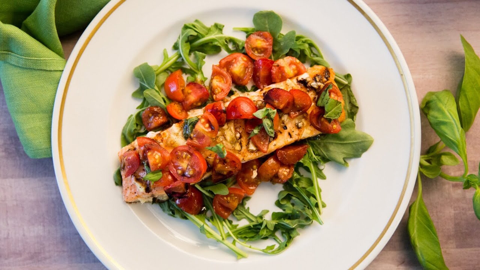 Bruschetta-style baked salmon recipe