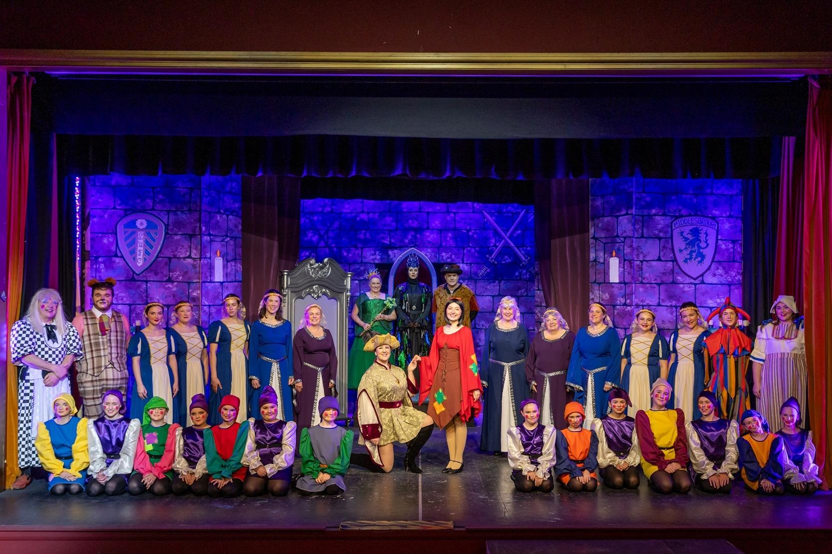 Oh yes, it is - curtain due up on pantomime Snow White at Pickering's ...