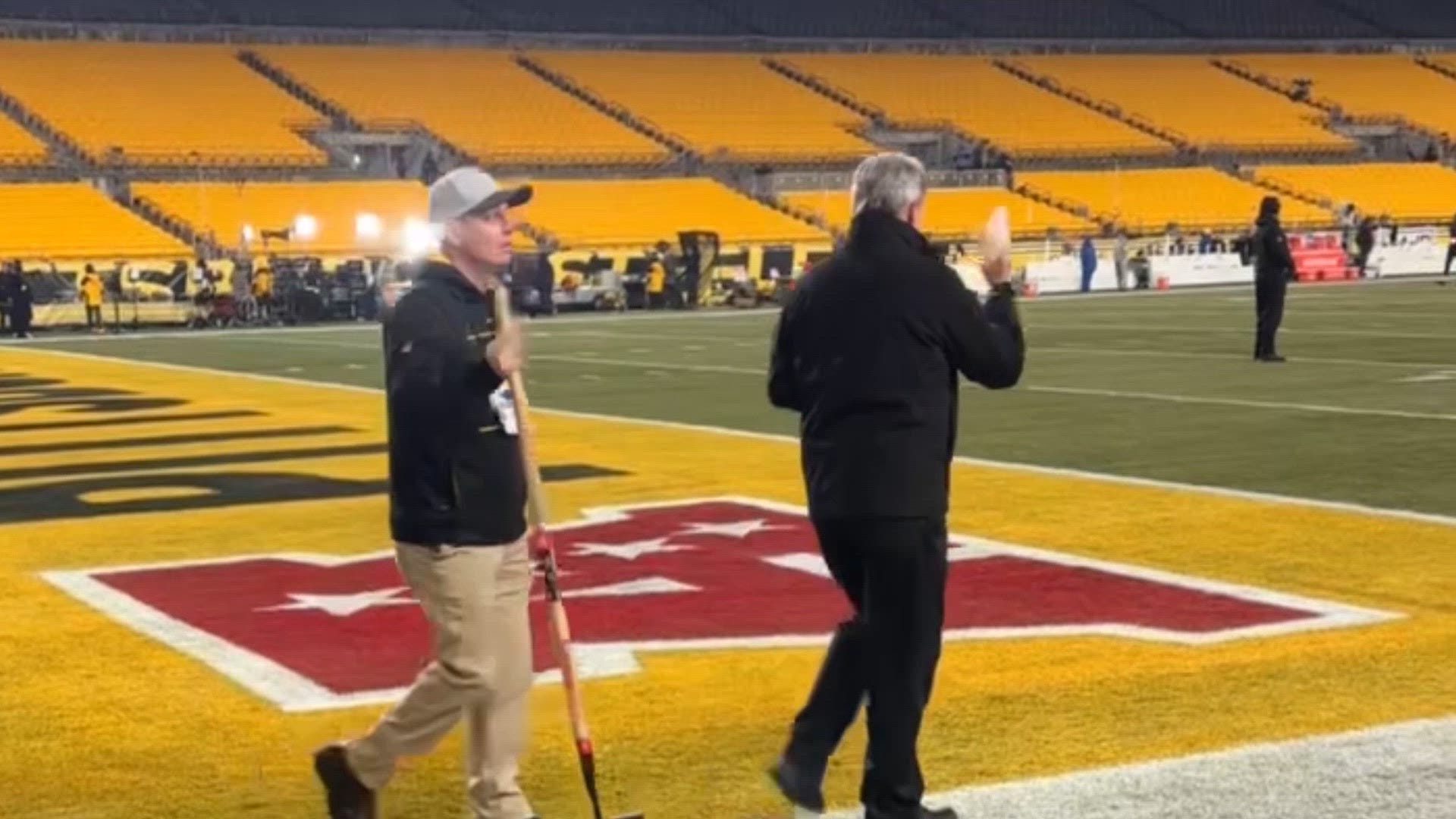 A priest blessed the field before Steelers win against the Steelers