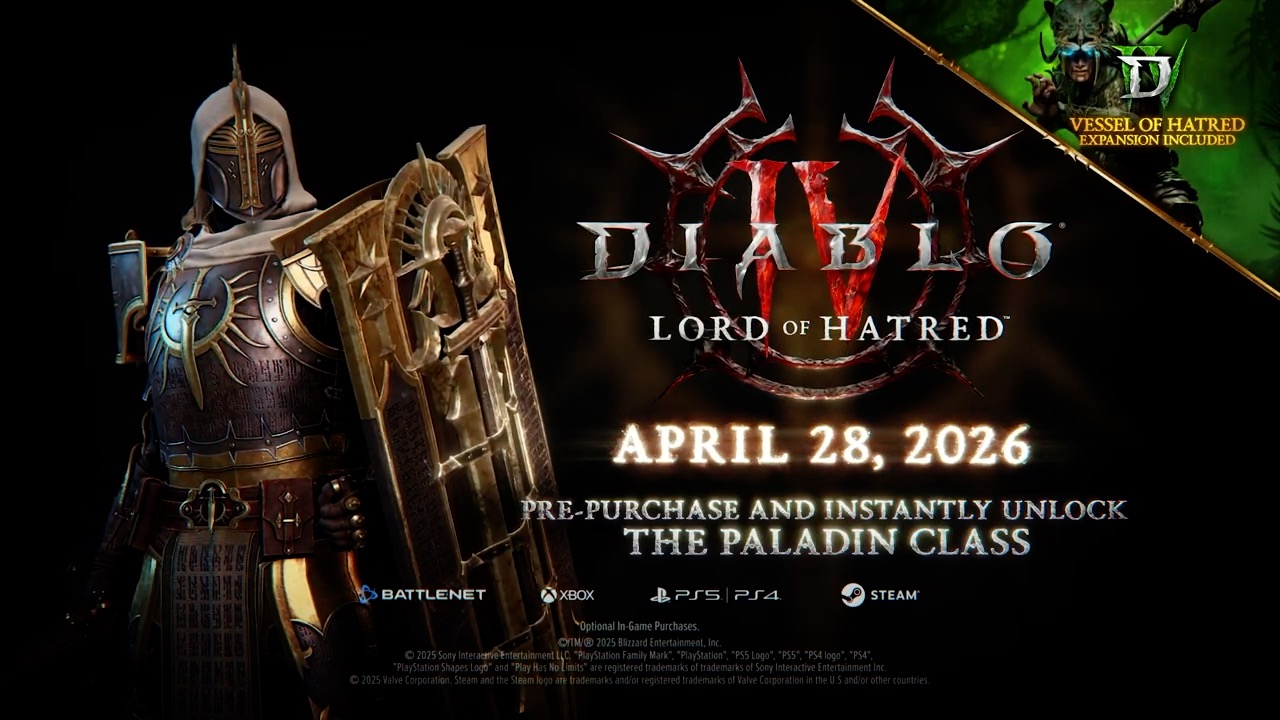 Diablo 4 Lord of Hatred official Paladin class trailer
