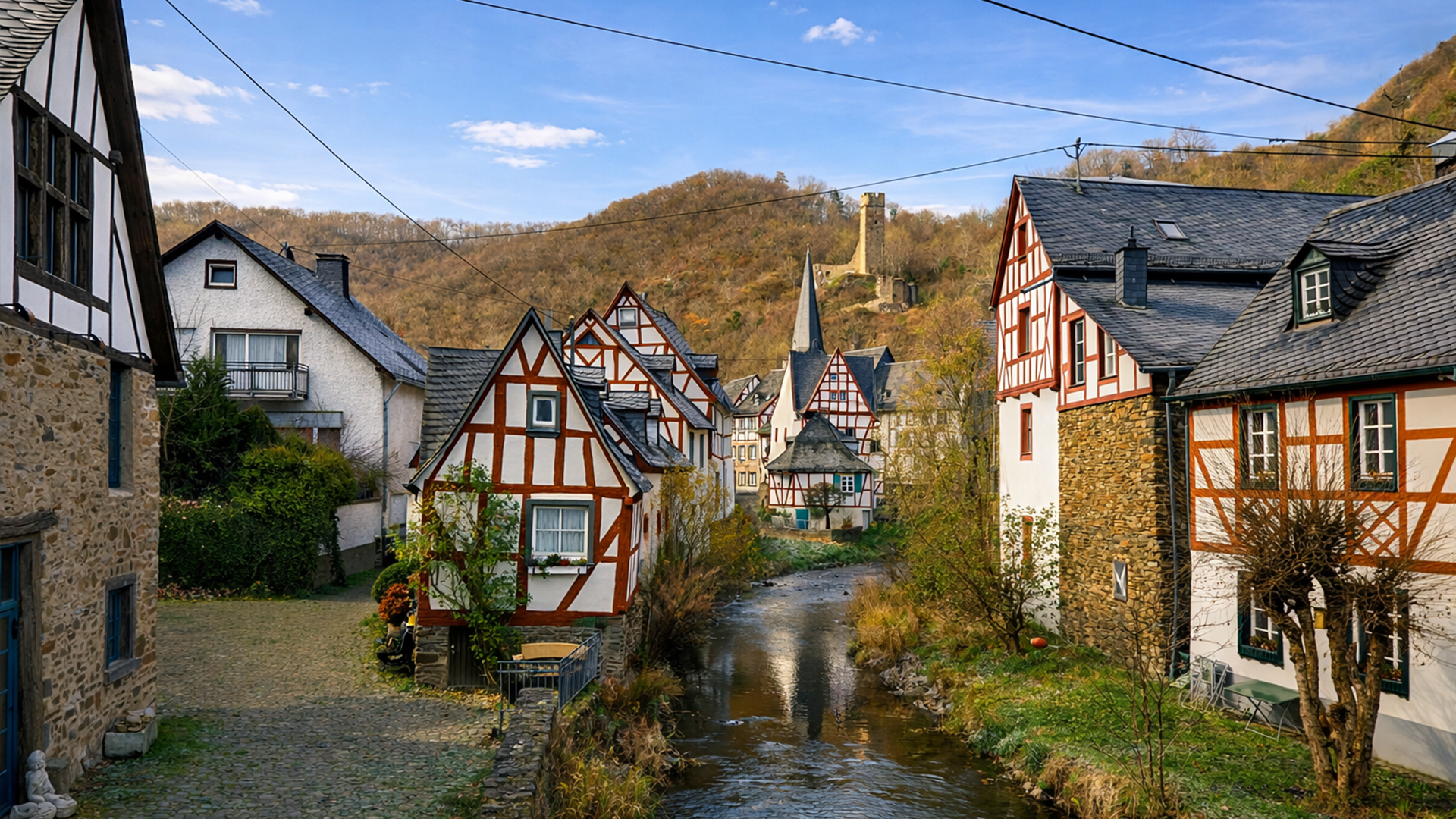 Monreal Germany fairytale village in a winter atmosphere (4K)