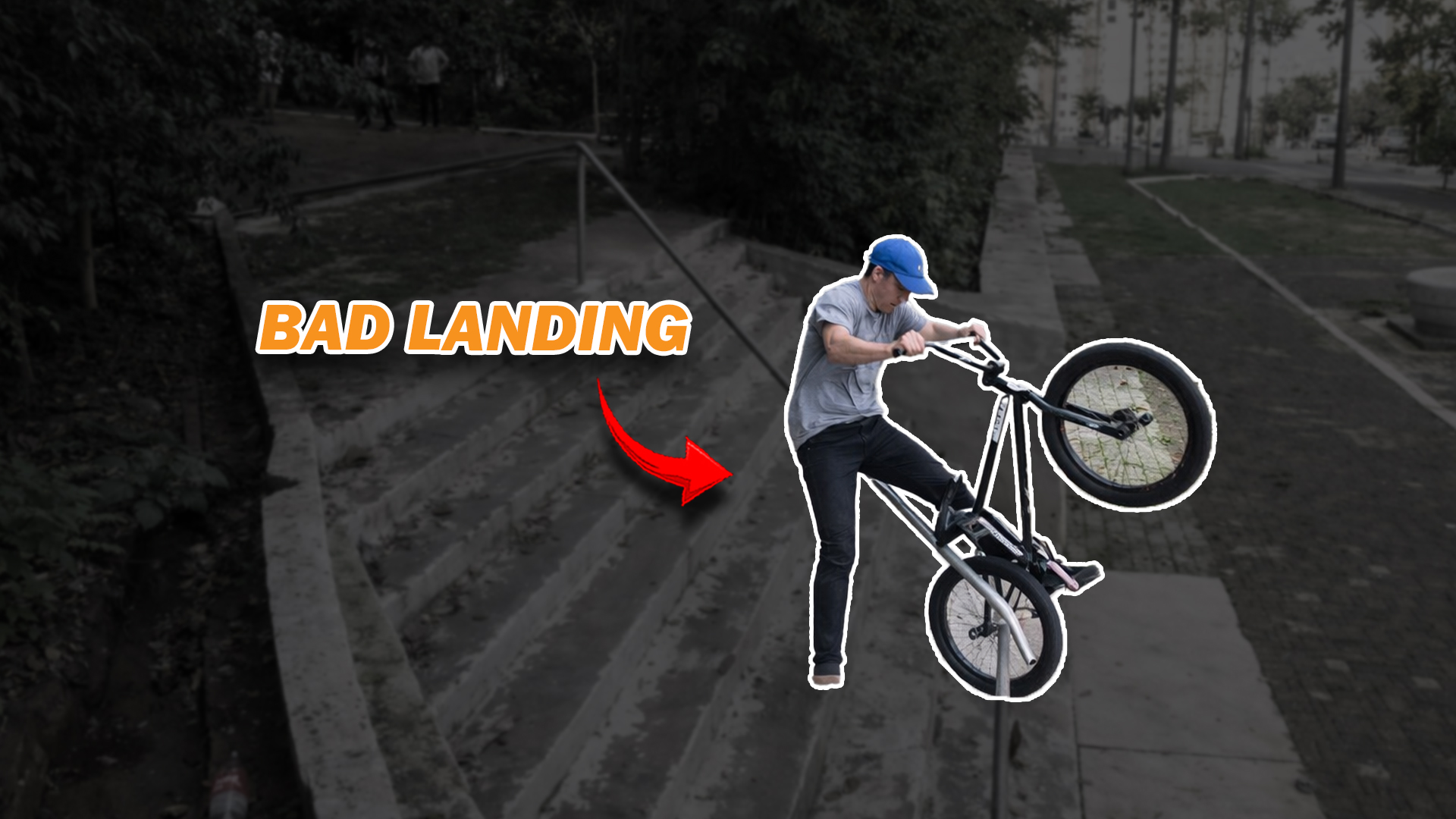 When a bike trick goes wrong