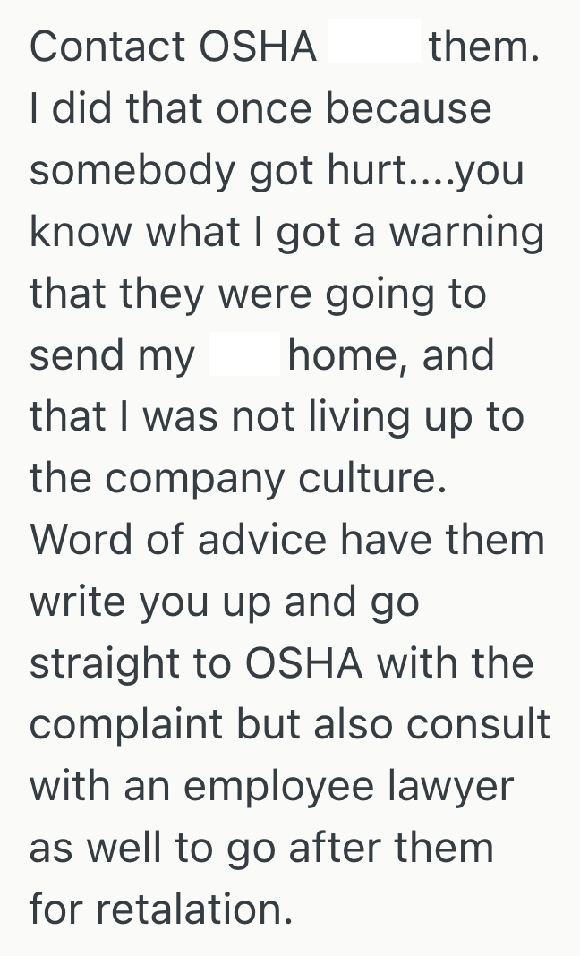 Employee reported serious safety hazards to OSHA, but management ...