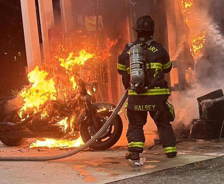 Fire at North Port gas pump destroys motorcycle