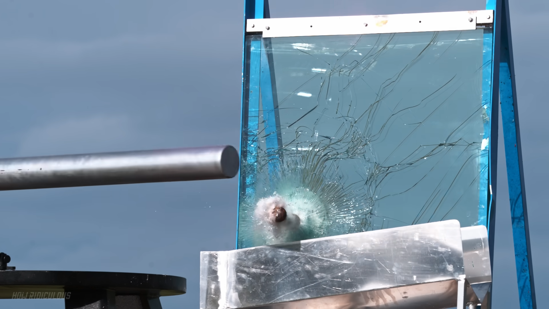 This is what 300+ mph does to bulletproof glass
