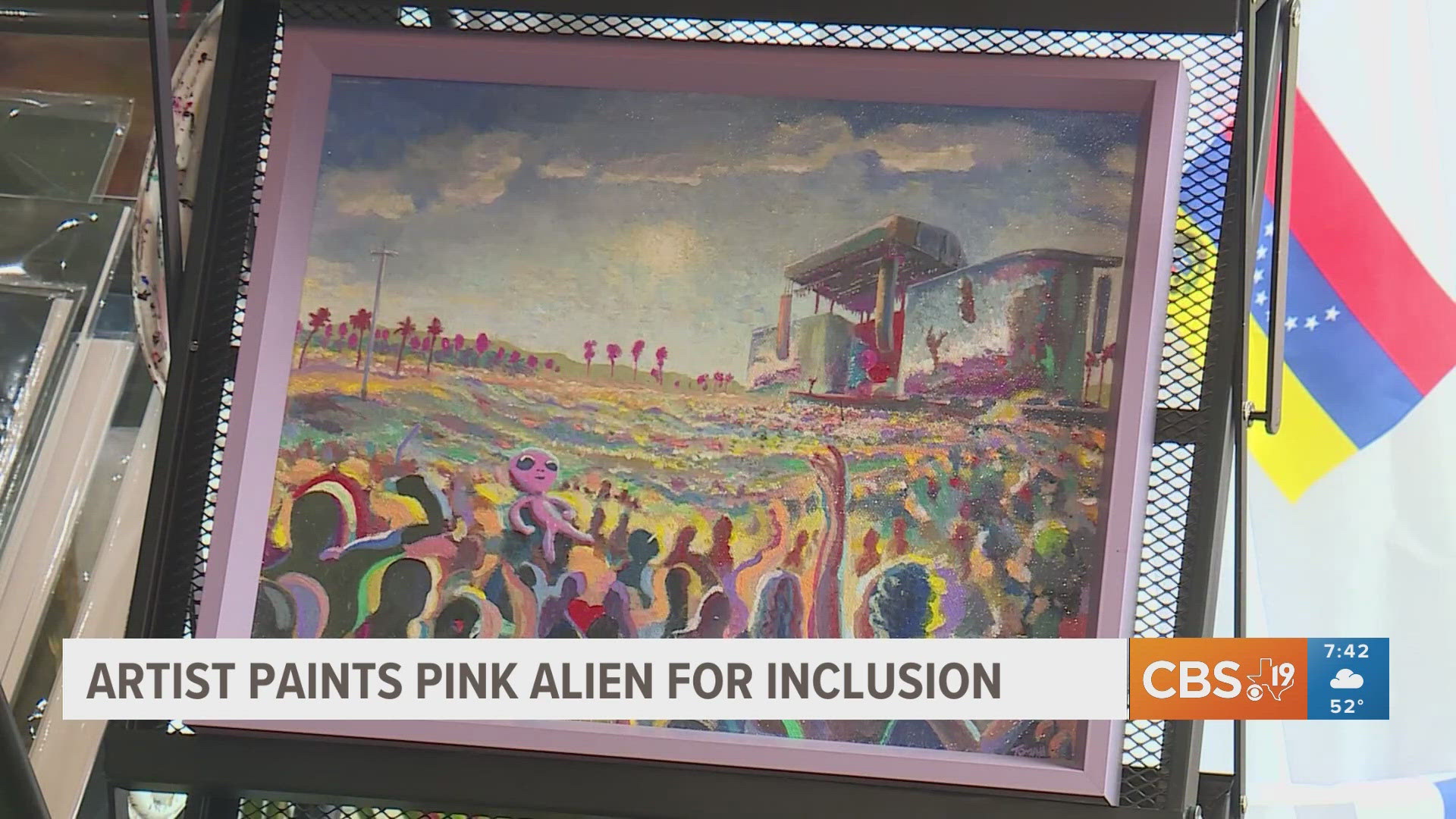 Artist paints pink alien for inclusion