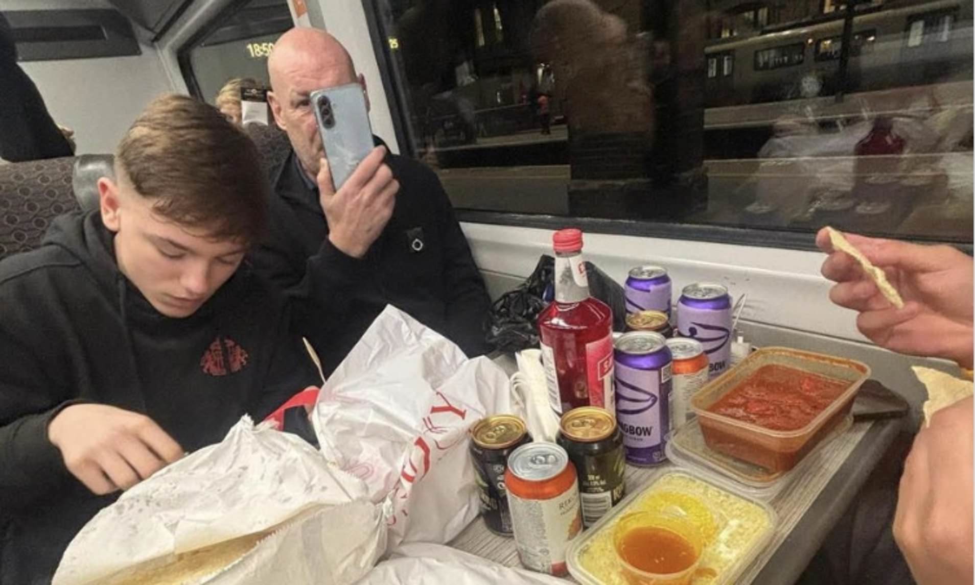 Sunderland football fans bring a full takeaway curry on four-hour train ...