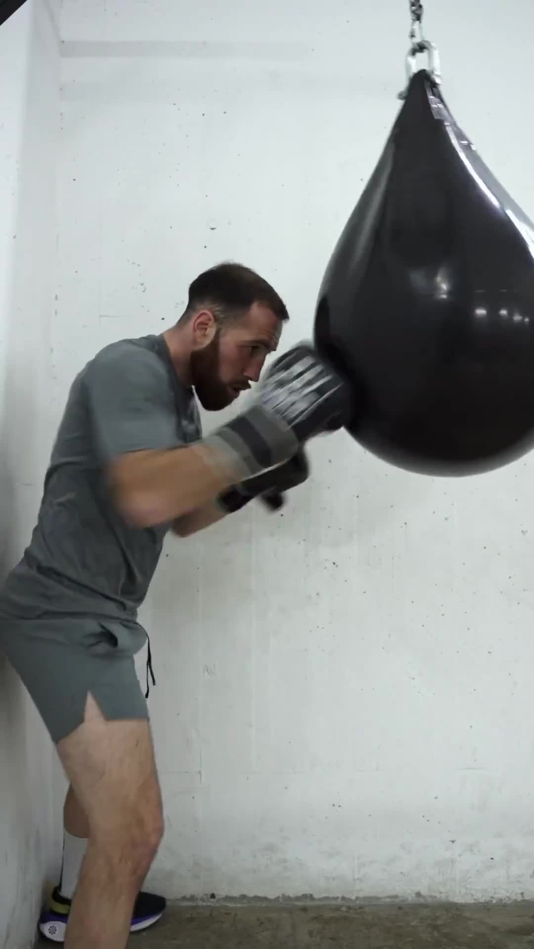 Sandor Martin ripping the aqua bag