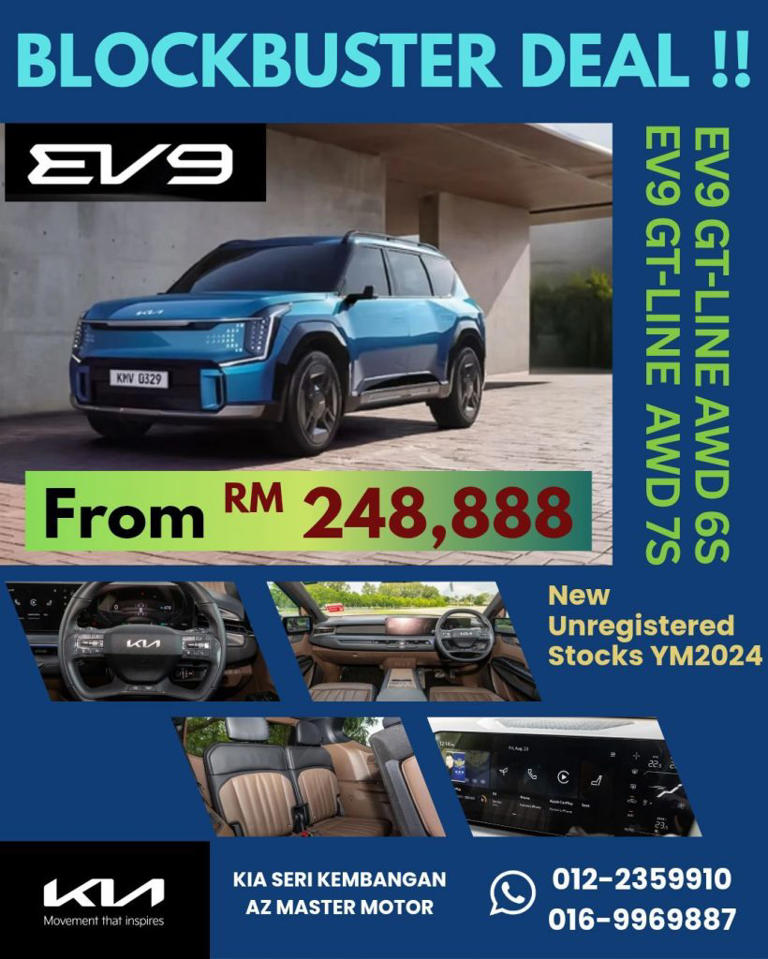Kia EV9 GT-Line now available from RM248,888. Best value 7-seater 800V ...