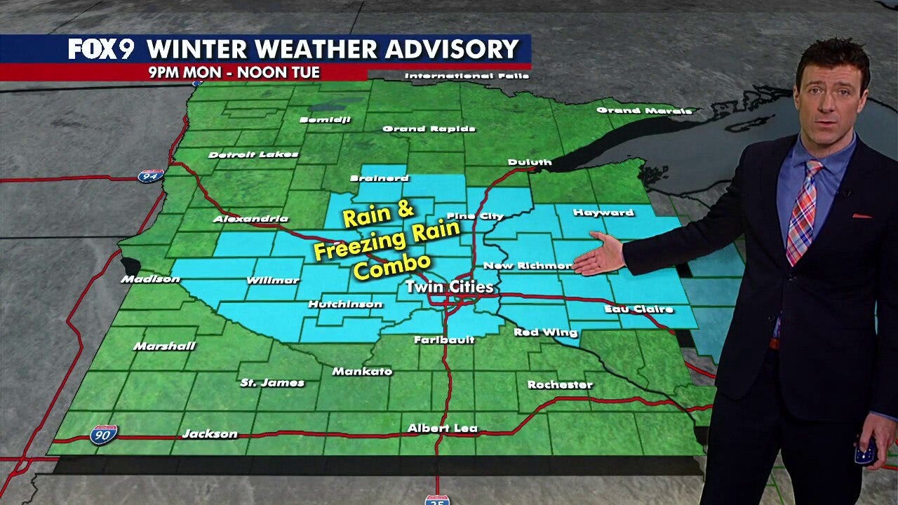 MN weather: Rain and freezing rain likely Monday night