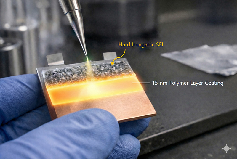 Ultrathin polymer layer solves lithium battery instability