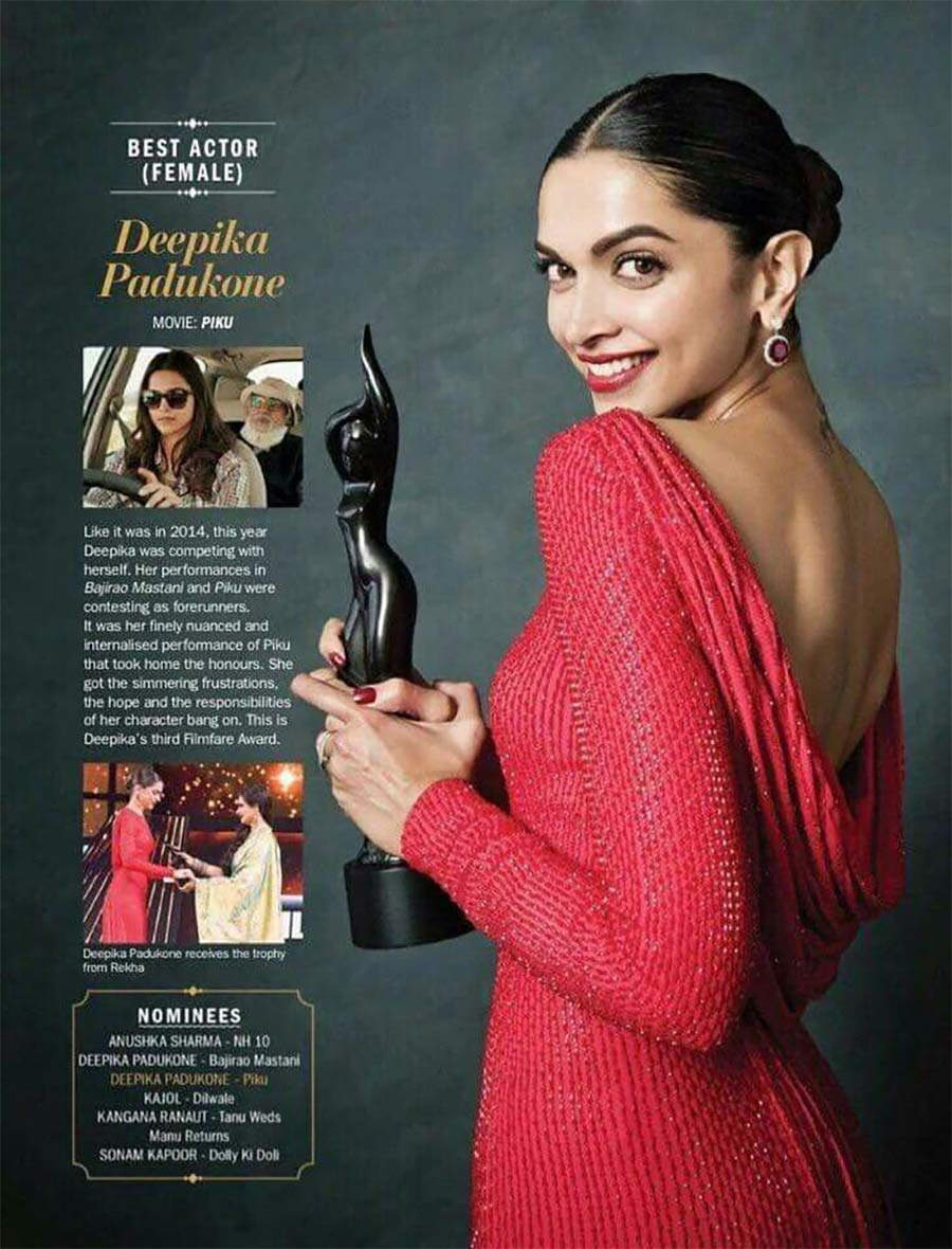 Deepika Padukone’s Filmfare journey over the years