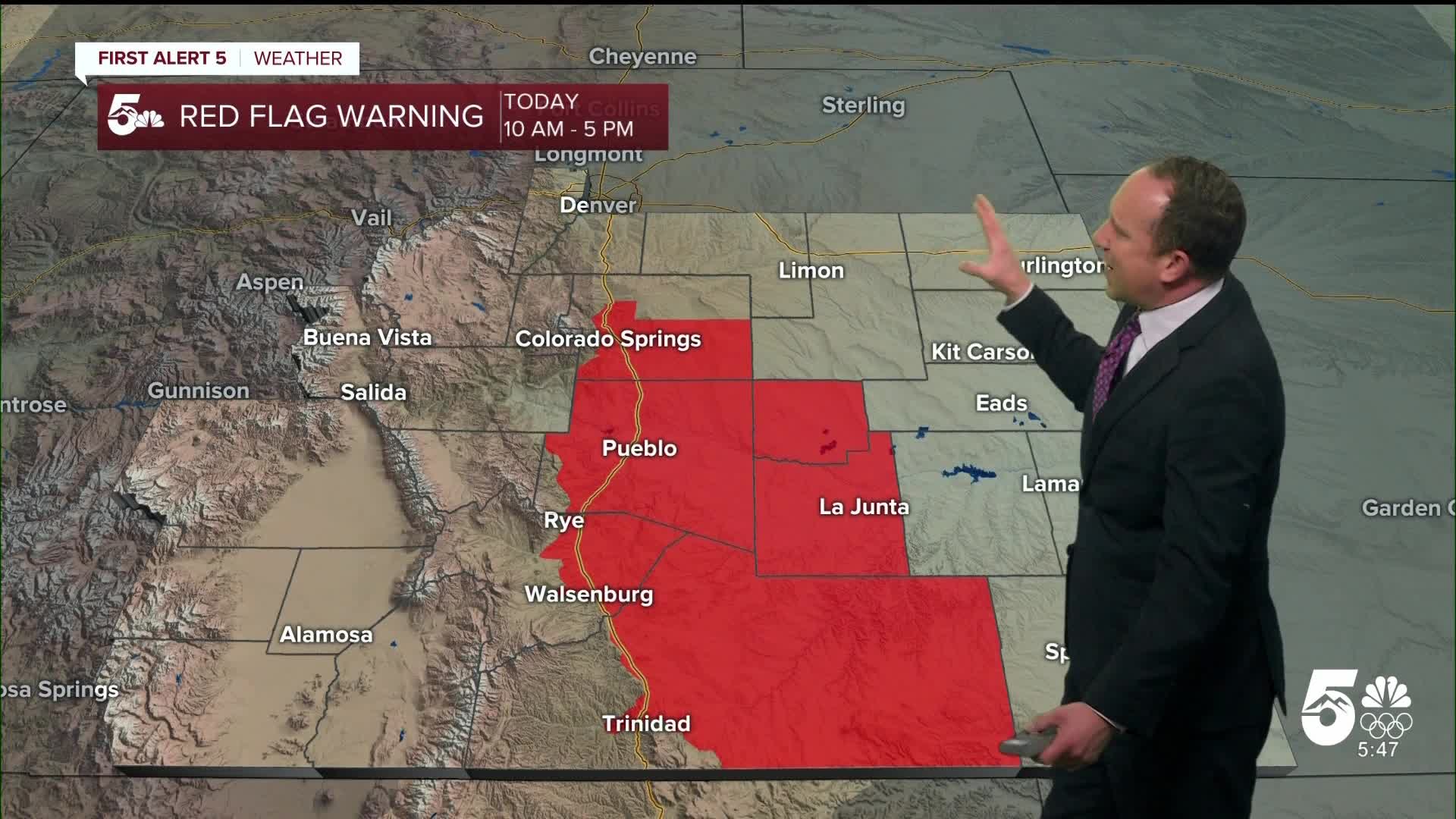 Red flag warnings return on Monday, with snow and cold late this week