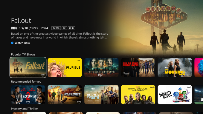Amazon Fire TV’s new interface is now rolling out in the US
