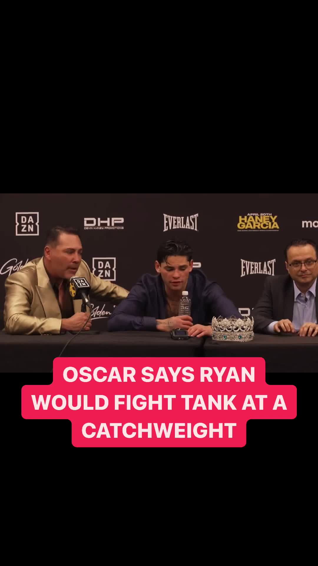 Oscar De La Hoya says Ryan would rematch Tank at a catch weight of 145👀